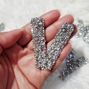 New 2.28"hotfix Rhinestone Letters, SILVER (1 Pc),choose Your Letter ...