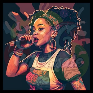 Gorgeous AI Generated Girl Singing With Mic | PNG Files for Digital ...