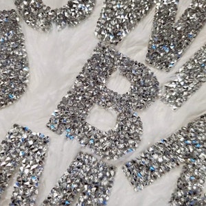 New 2.28"hotfix Rhinestone Letters, SILVER (1 Pc),choose Your Letter ...