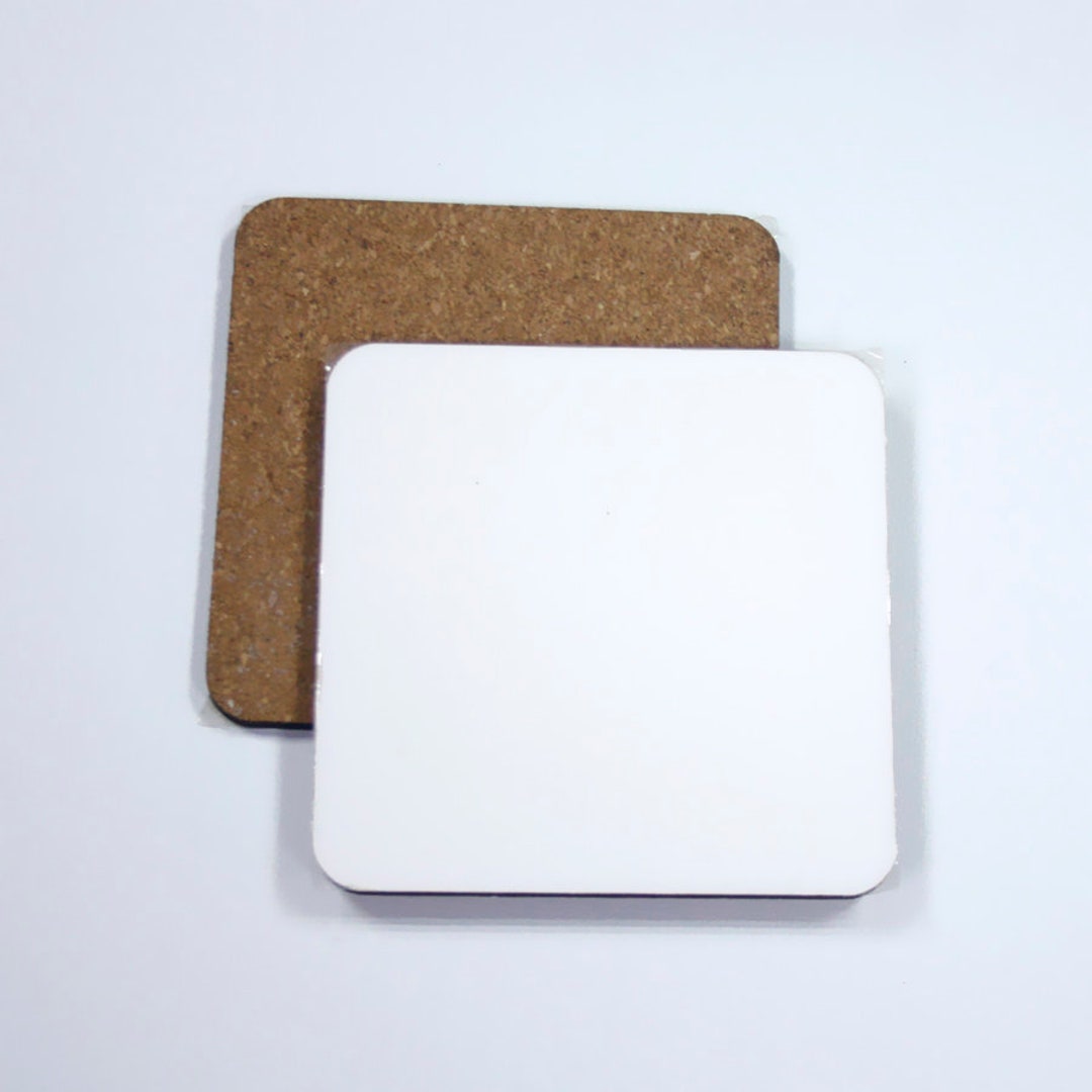 Sublimation Blank Coasters for Drinks, White Coaster With Cork Backing ...