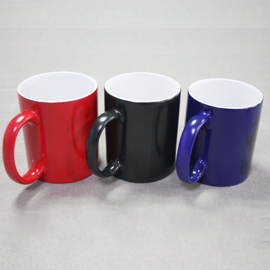 11oz Black Color Change Mug Sublimation Blank Bright White | Etsy