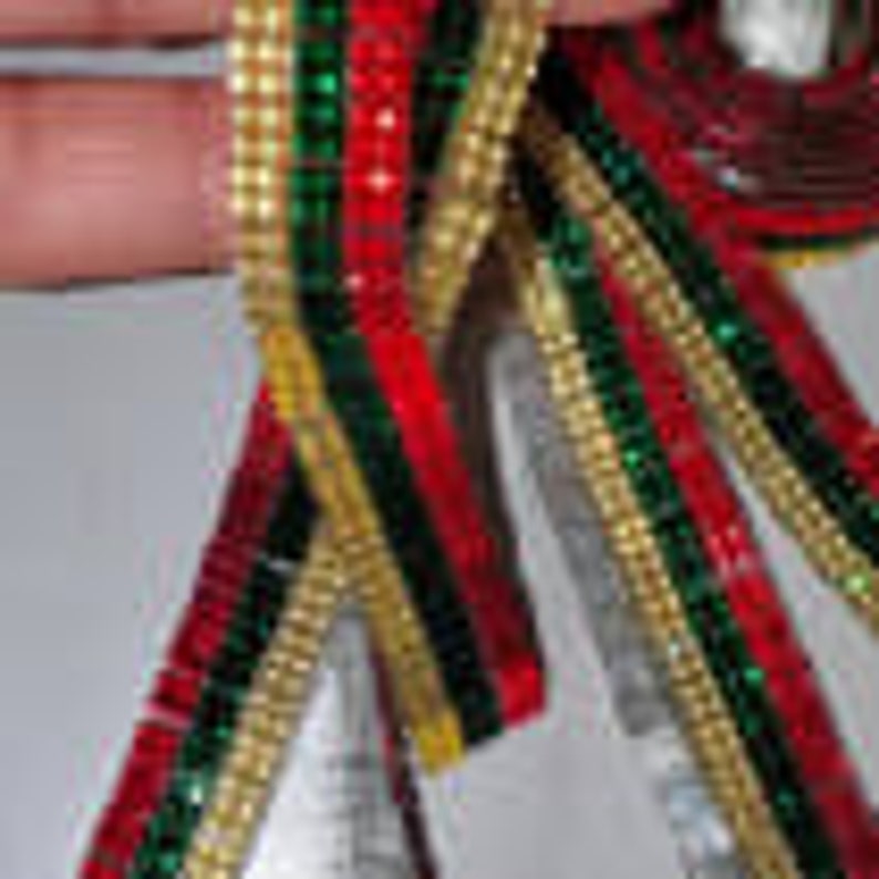 New Red/green/yellow Rhinestone Bling TRIM by the Yard - Etsy