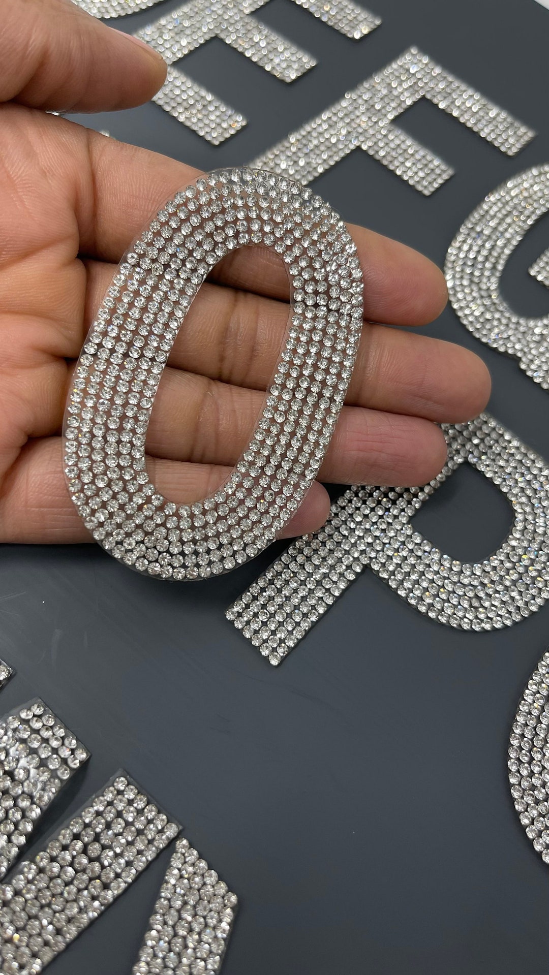 3" Rhinestone Letter Patches, Choose Your Letter, A - Z, Iron-on ...