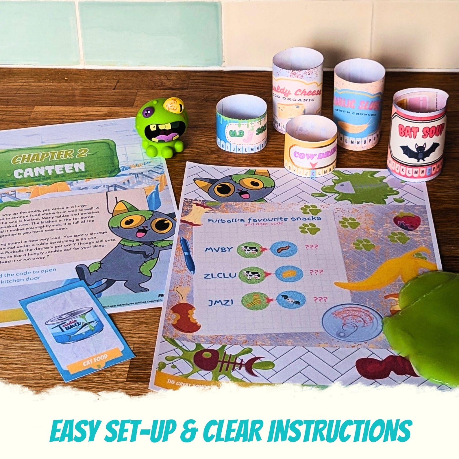 Halloween Zombie Escape Room Kit for Kids Family Printable Game & Kid ...