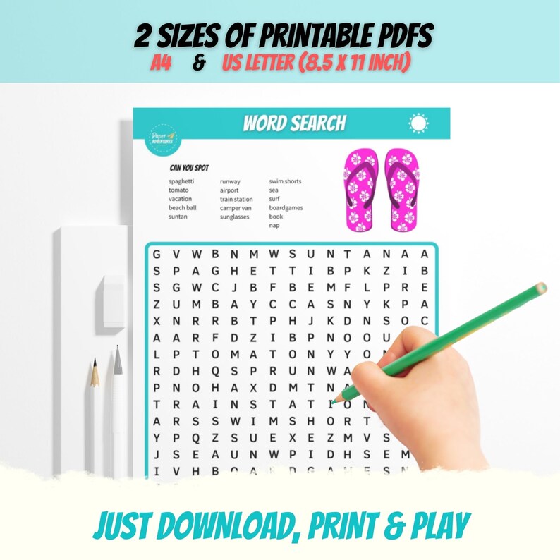 Summer Word Games: Kid's Vacation Activities (printable PDF) - Etsy