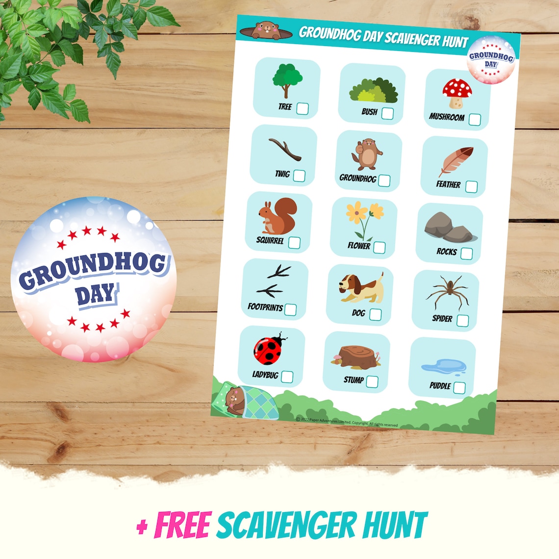 Groundhog Day Treasure Hunt: Printable Family Game (digital Download ...