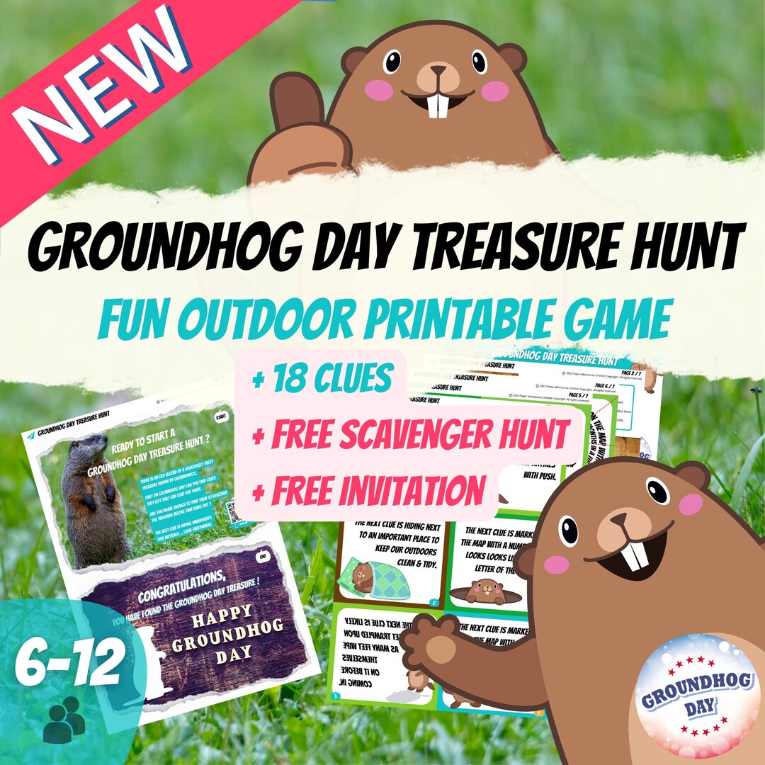 Groundhog Day Treasure Hunt Scavenger Hunt | Family Printable Game ...