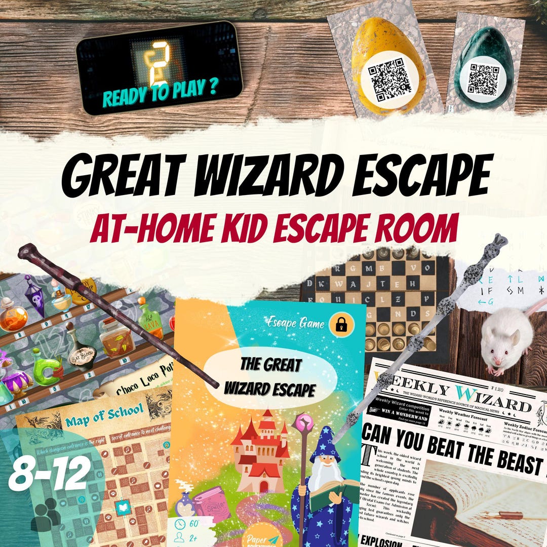 Wizard Escape Room Kit for Kids | Family Printable Game & Kid Diy ...