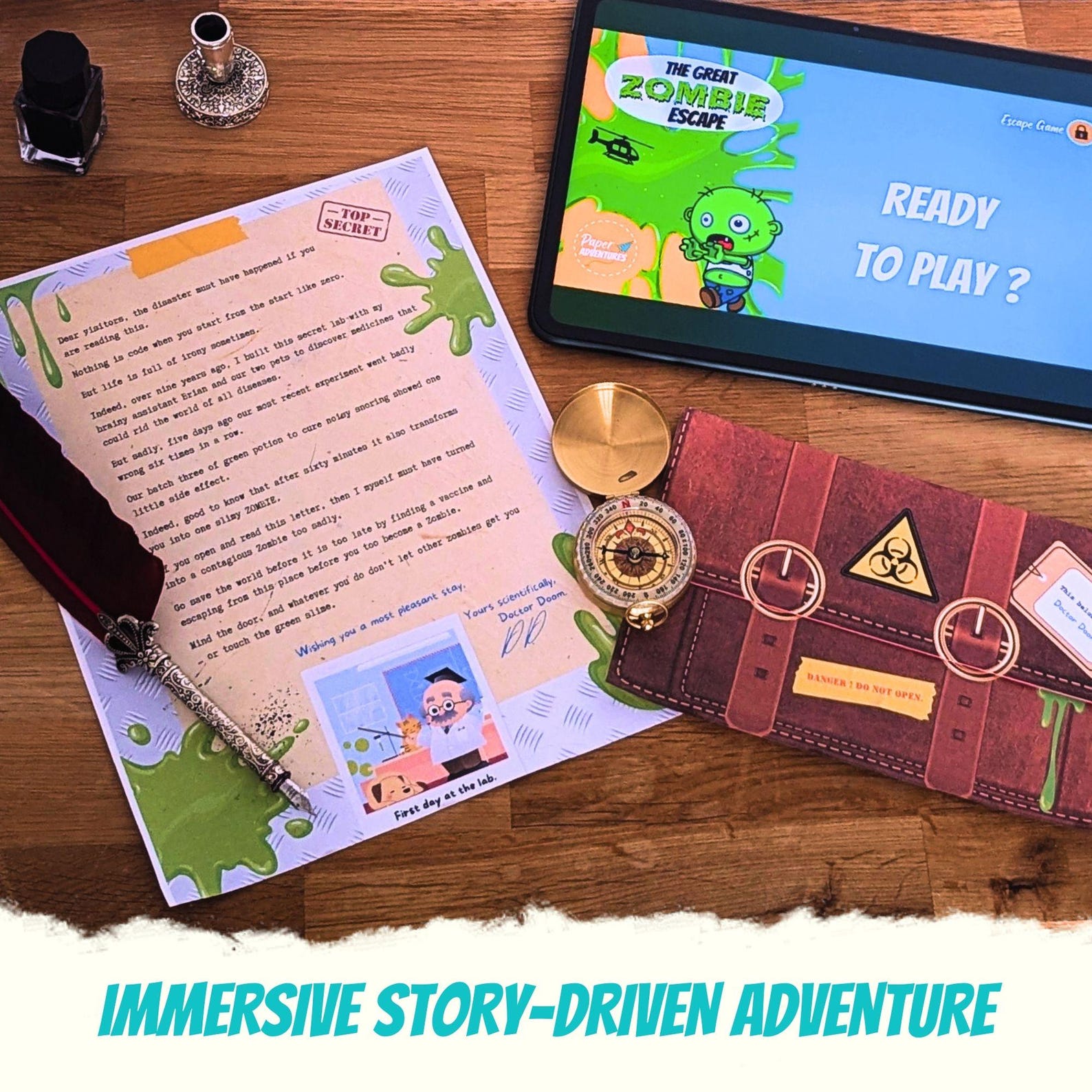 Halloween Zombie Escape Room Kit for Kids | Family Printable Game & Kid ...