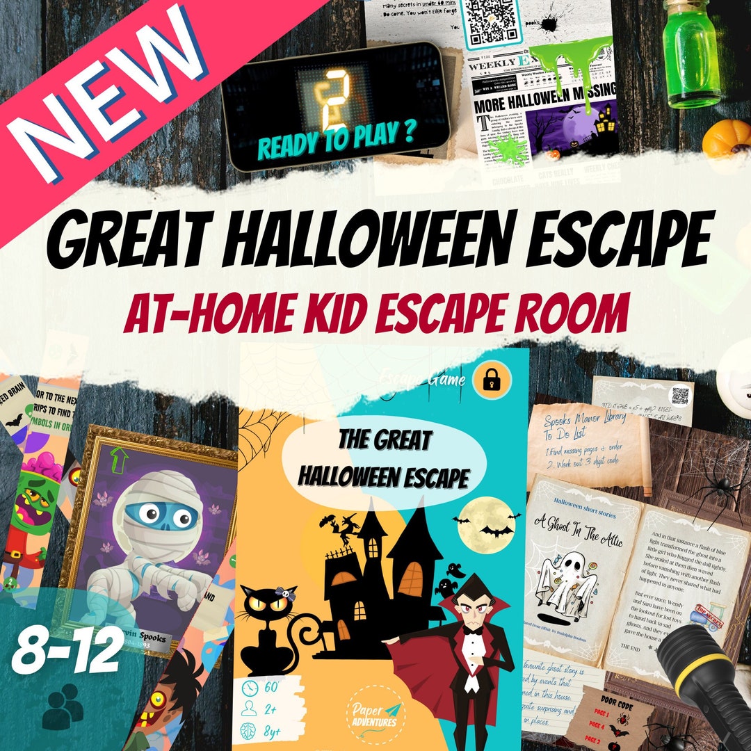 Halloween Escape Room Kit for Kids Family Printable Game & Kid Diy ...