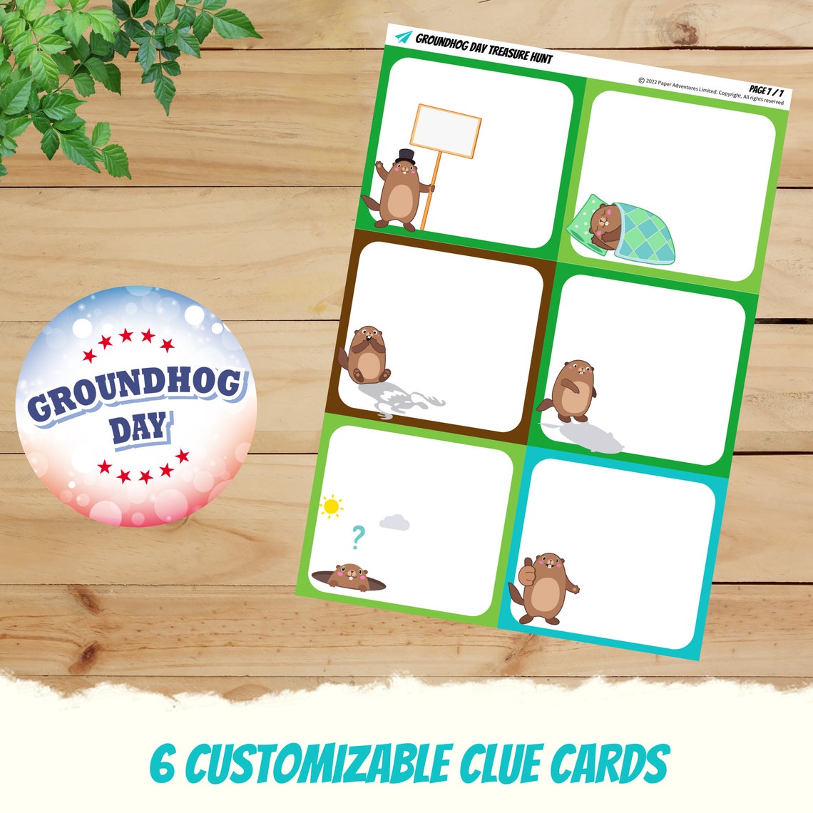 Groundhog Day Treasure Hunt: Printable Family Game (digital Download ...