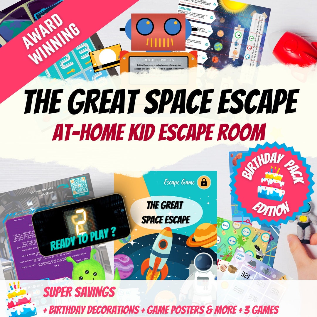 Space Escape Room Birthday Pack for Kids great Space Escape Family ...