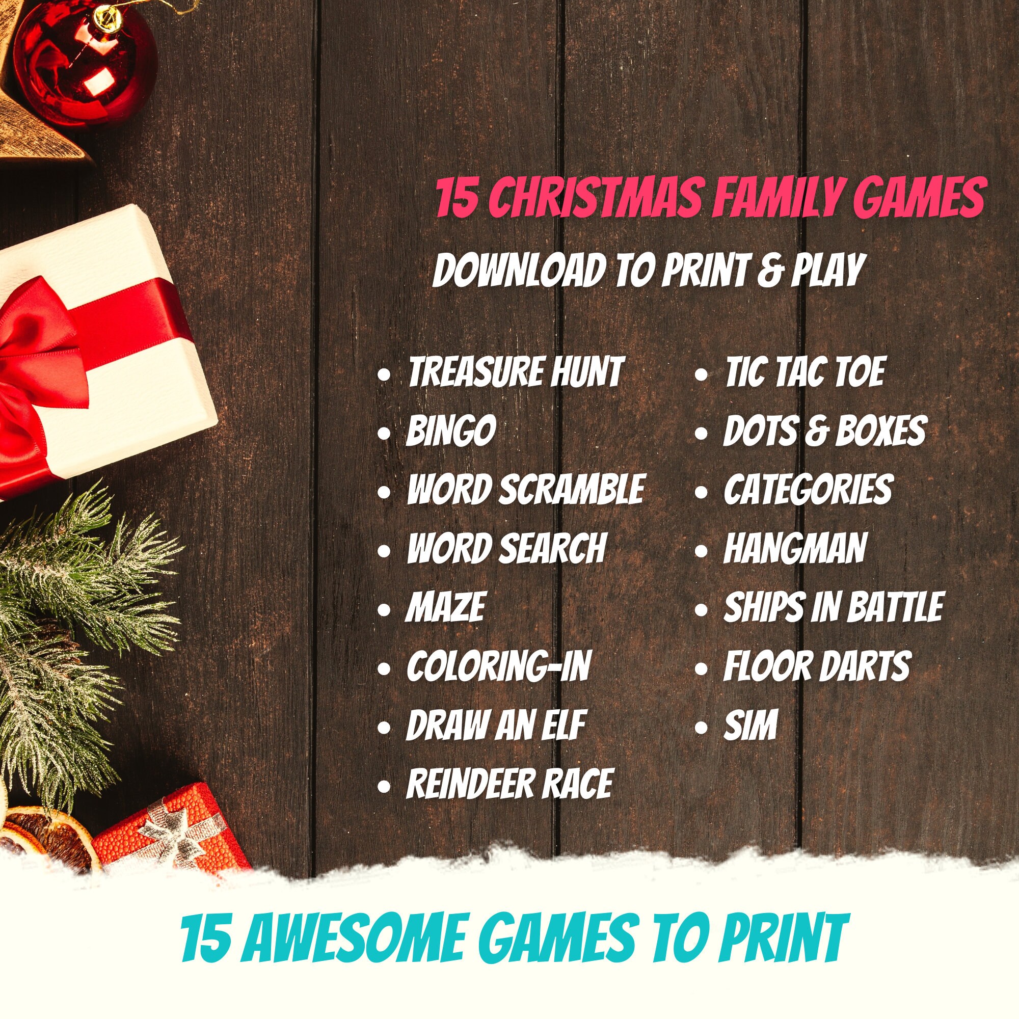 Christmas Printable Game Pack: Family Festive Games (PDF Download) - Etsy