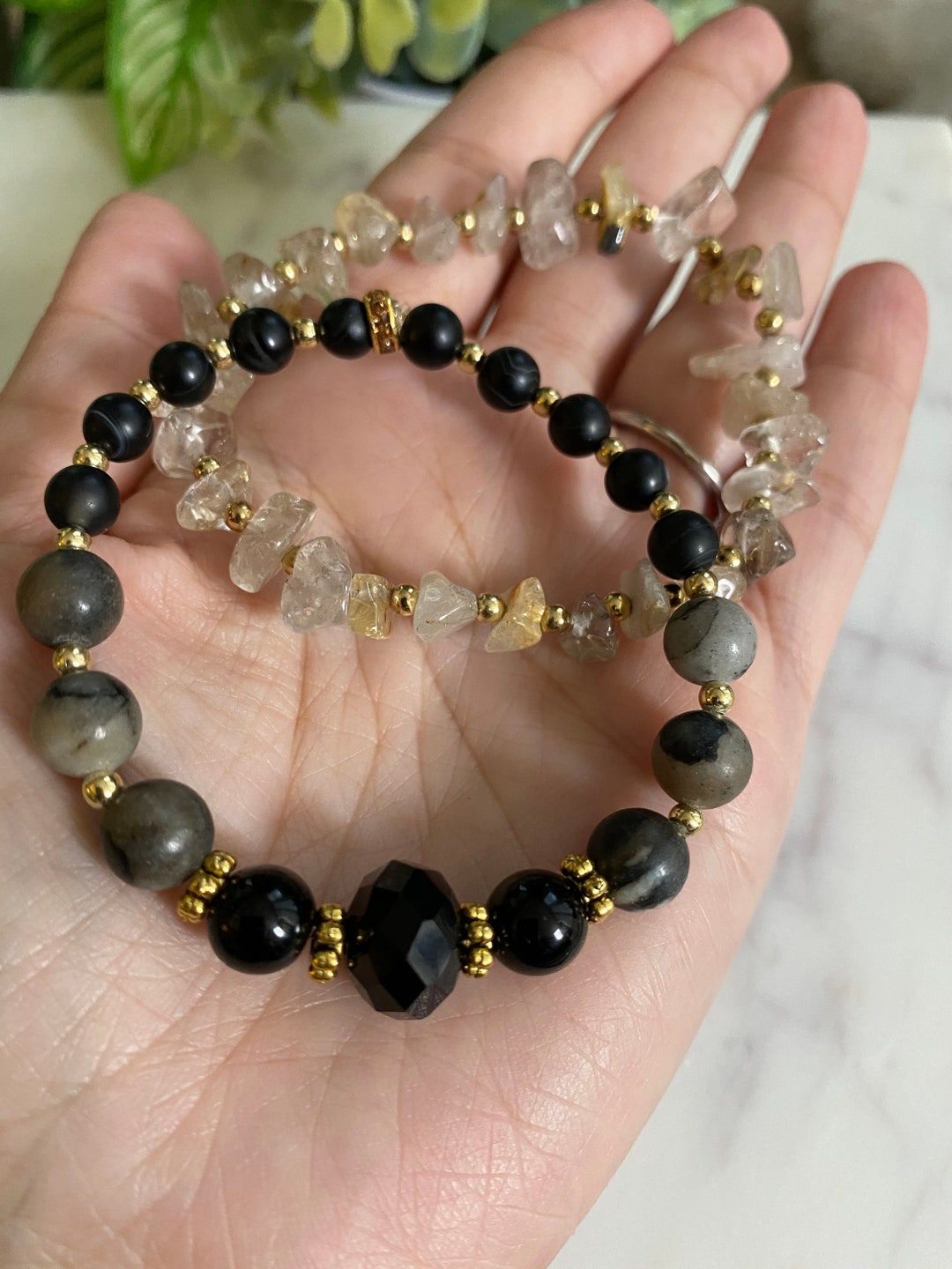 Natural Quartzite Chip Stone, Glass Faceted, Matte Smoke Gray Beads ...