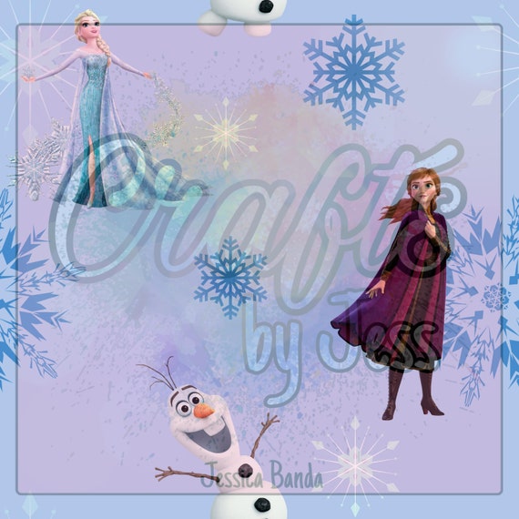 Digital Anna and Olaf seamless pattern handdrawn digital download jpeg ...