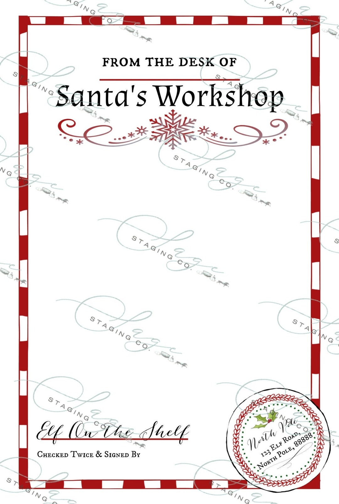 Official "elf on the Shelf" Santa's Workshop Letterhead AND Official ...