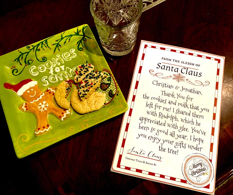 Cookies and Milk Thank You Note With COMET| Santa Stationary ...