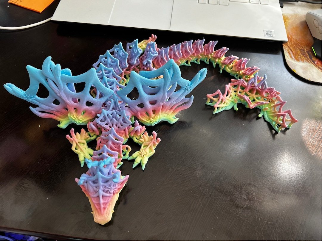 3D Printed Articulated Wicked Dragon With Wings! - Etsy