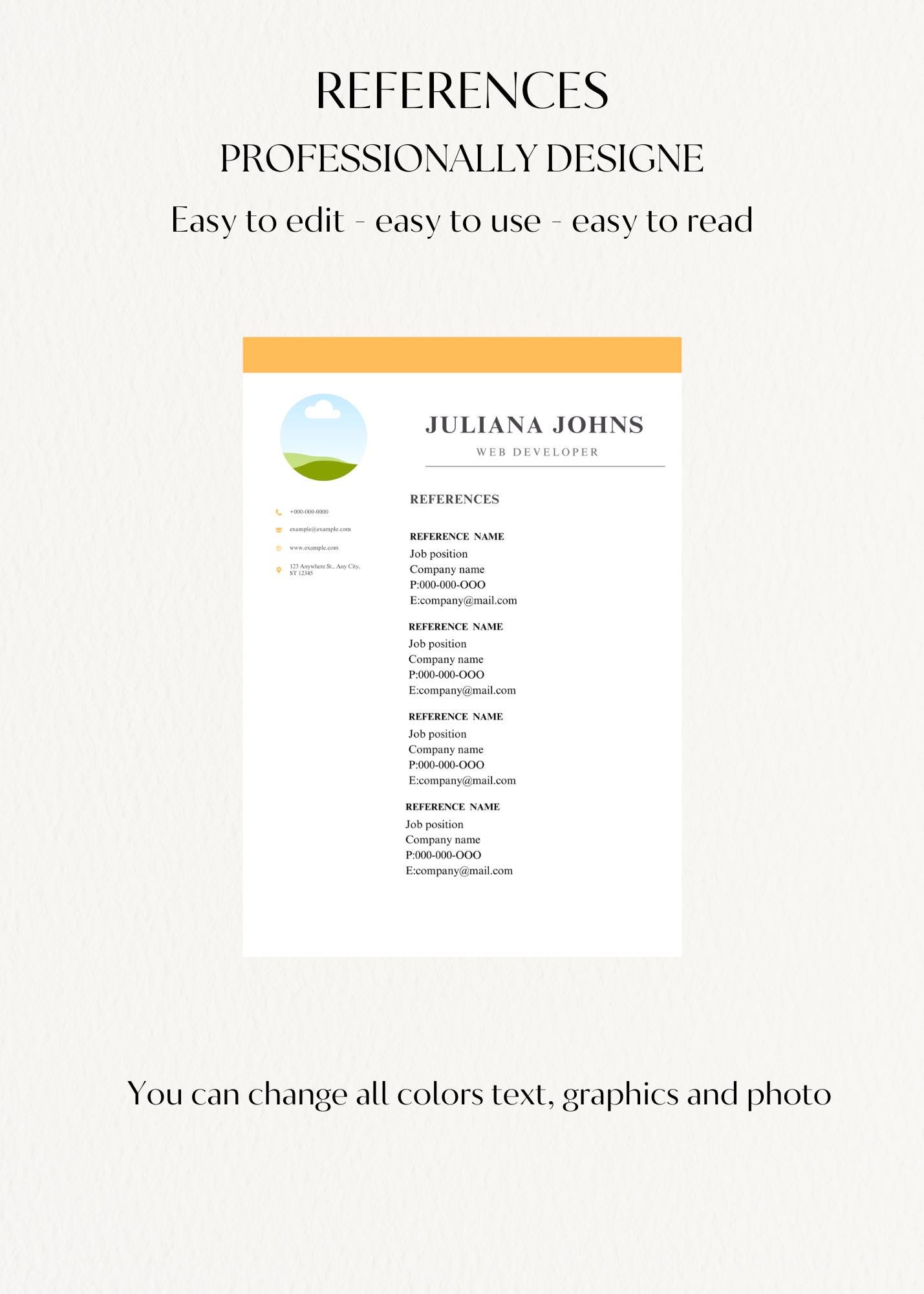 Editable Resume, Cover Letter, and Reference Letter Templates ...