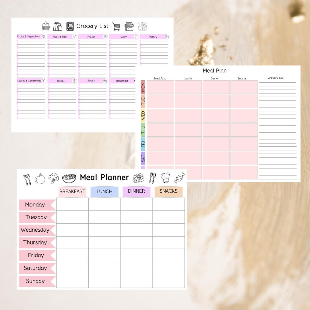 Printable Meal Planner With Shopping List - Organize Weekly Meals With ...