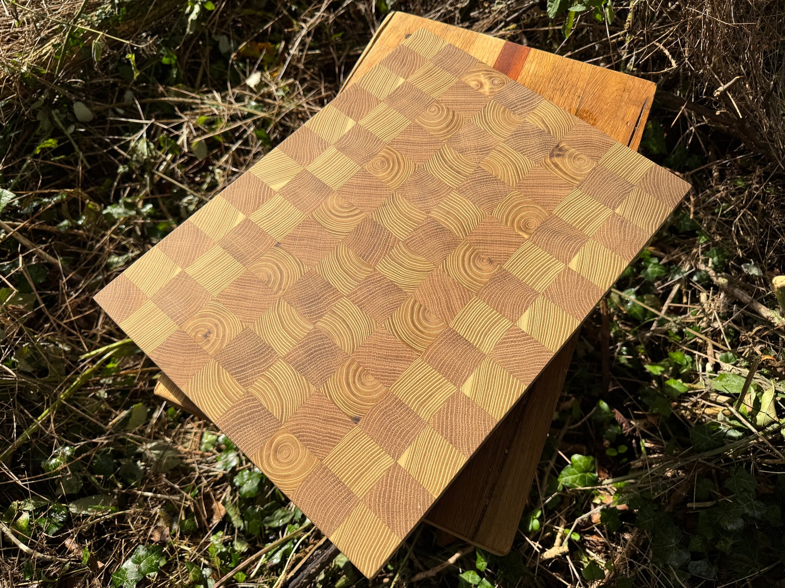 Oak and Acacia Handmade Chequered Chopping Board - Etsy