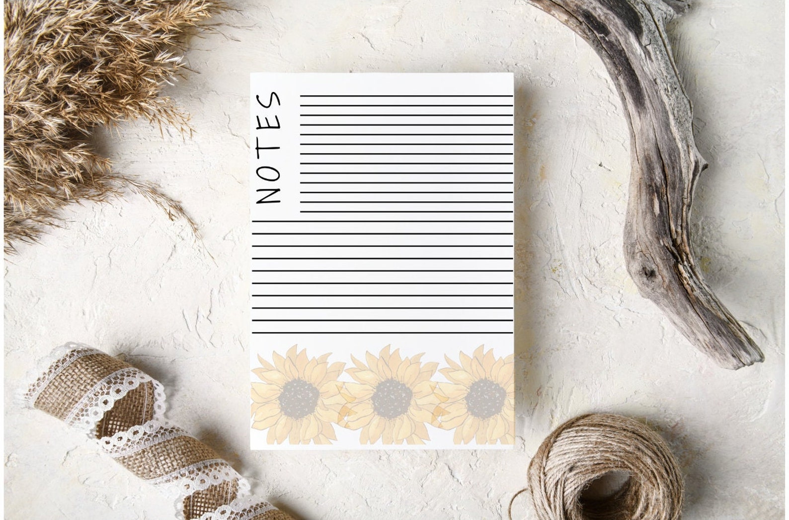 Digital Download Sunflower Notes, Notepad, Organization - Etsy