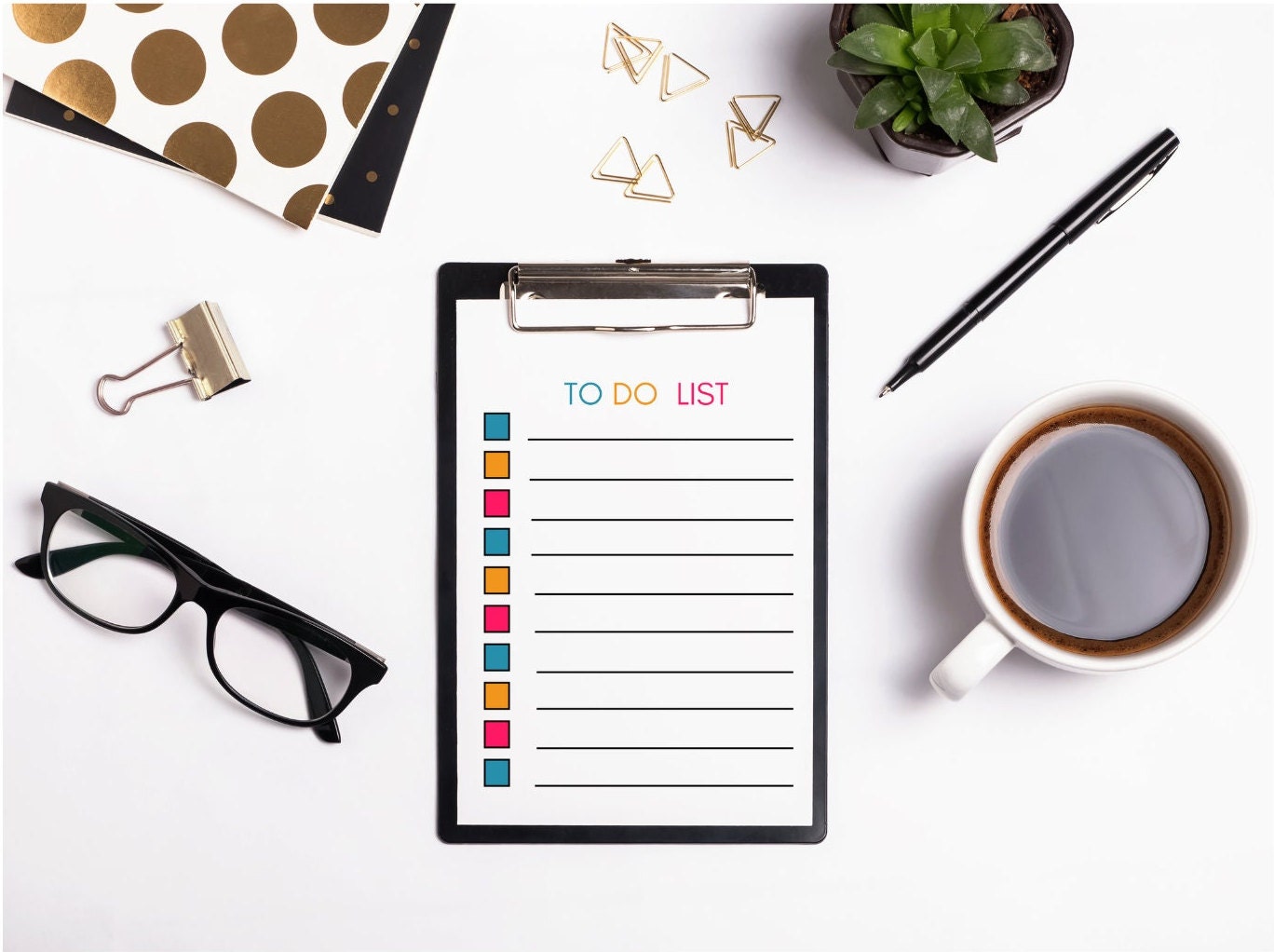 Multicolored to Do List, Digital Download, Office and Home Organization ...