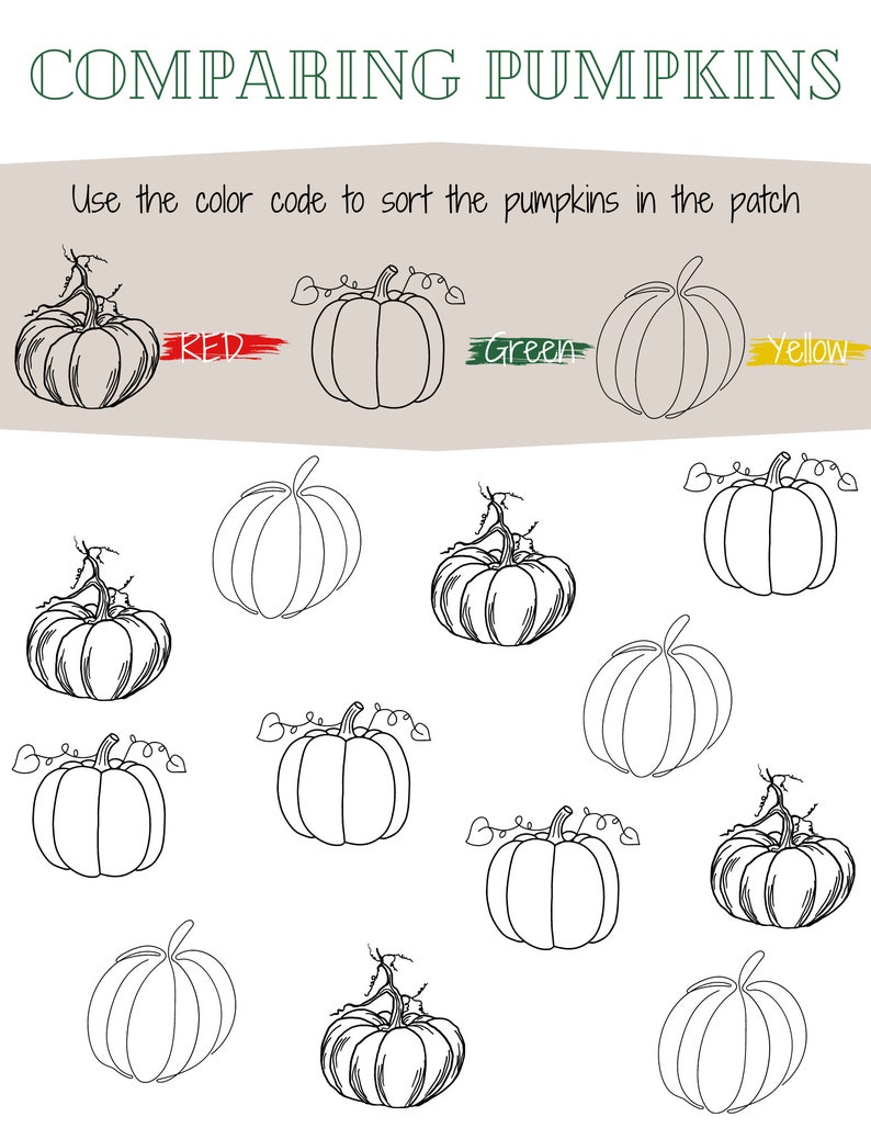 Pre-school Fall Workbook - Etsy