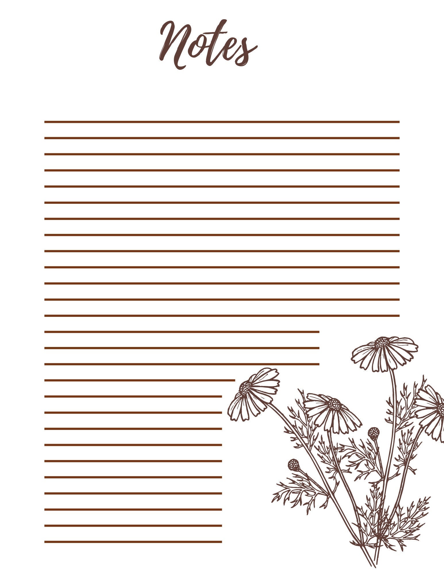 Wildflower Notes, Digital Download - Etsy