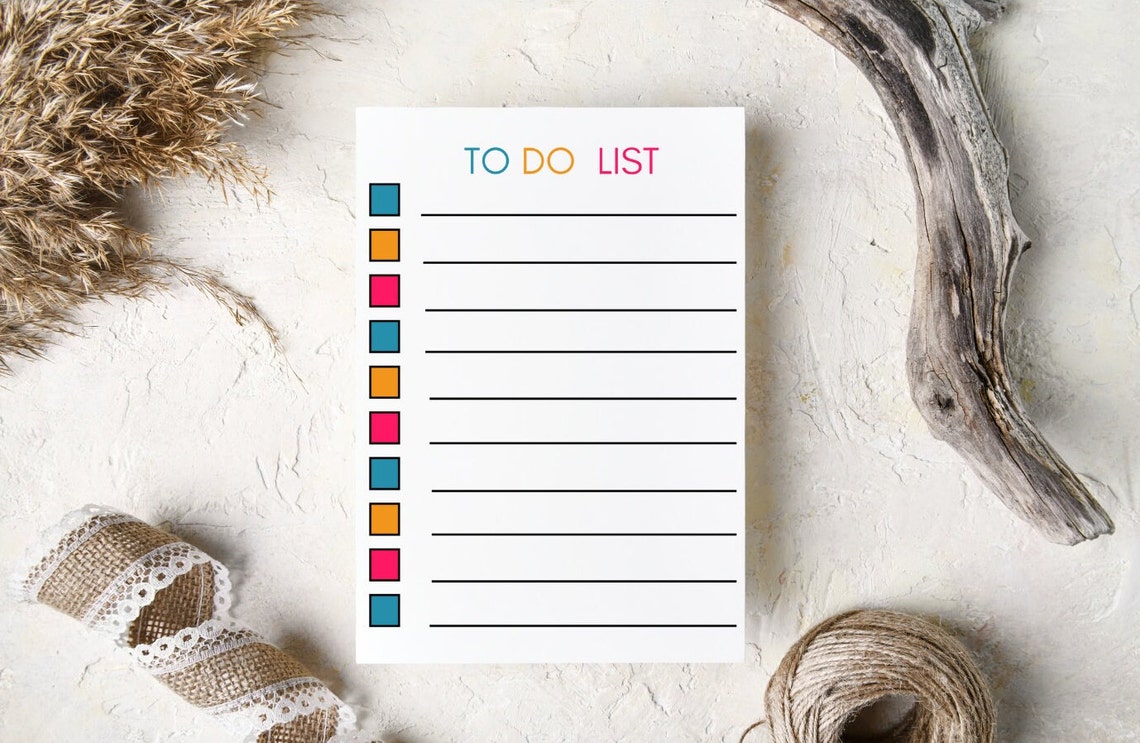 Multicolored to Do List, Digital Download, Office and Home Organization ...