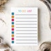 Multicolored to Do List, Digital Download, Office and Home Organization ...