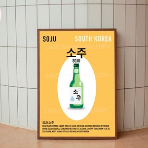 Korean Poster Soju Wall Art Korean Style Art BTS Fan Gift - Etsy