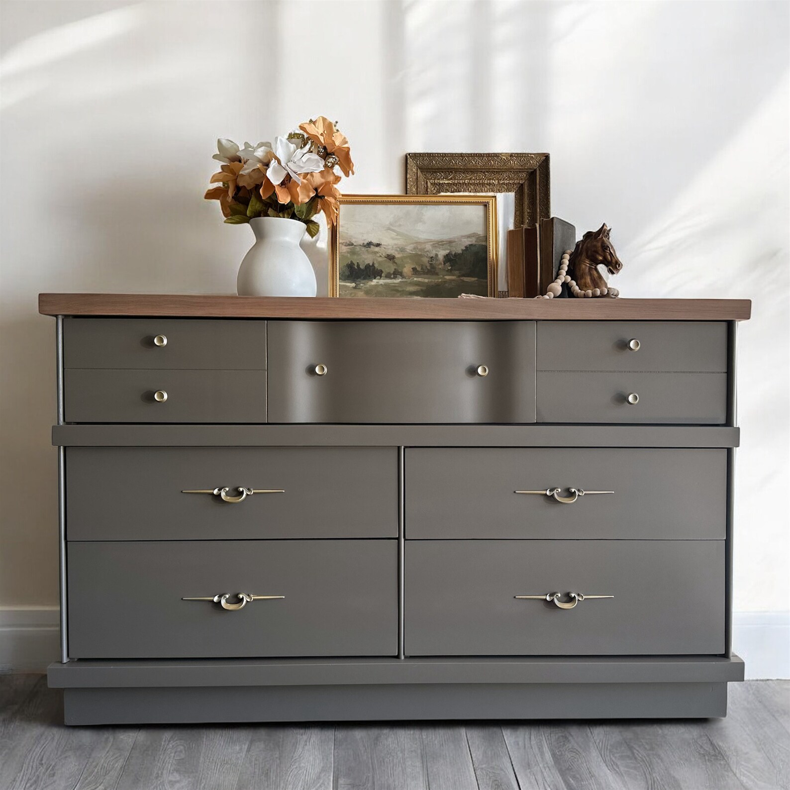 Sold-vintage Mid Century Modern Haddon Hall Dresser, Brown and Wood ...