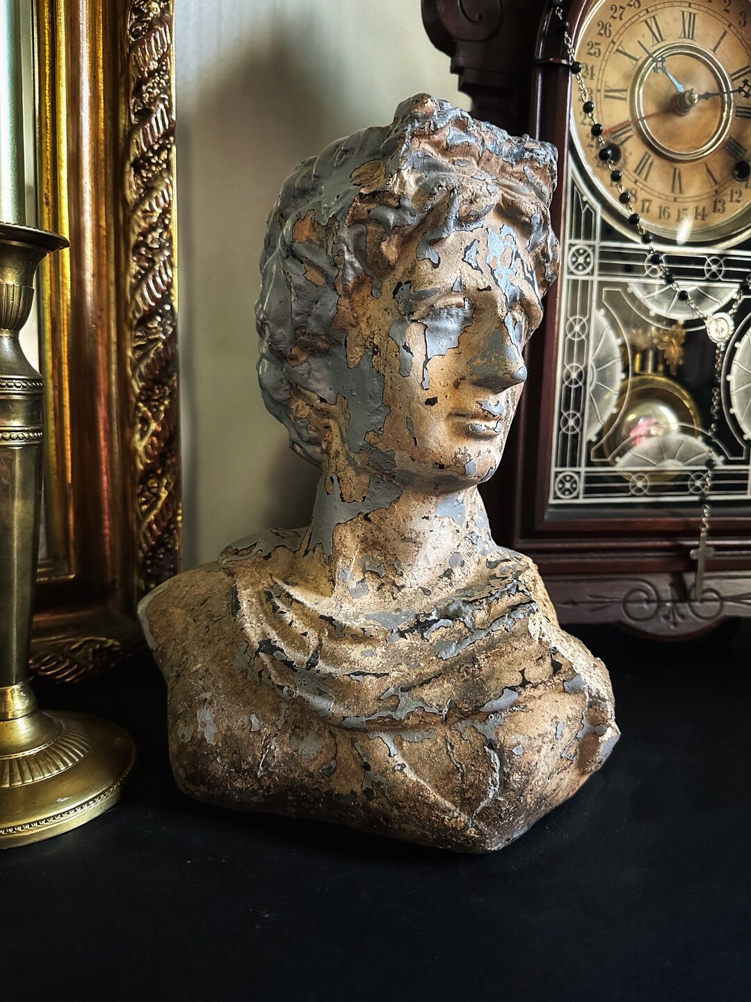 Appolo Bust Statue, Original Finish Concrete Antique Bust Statue - Etsy