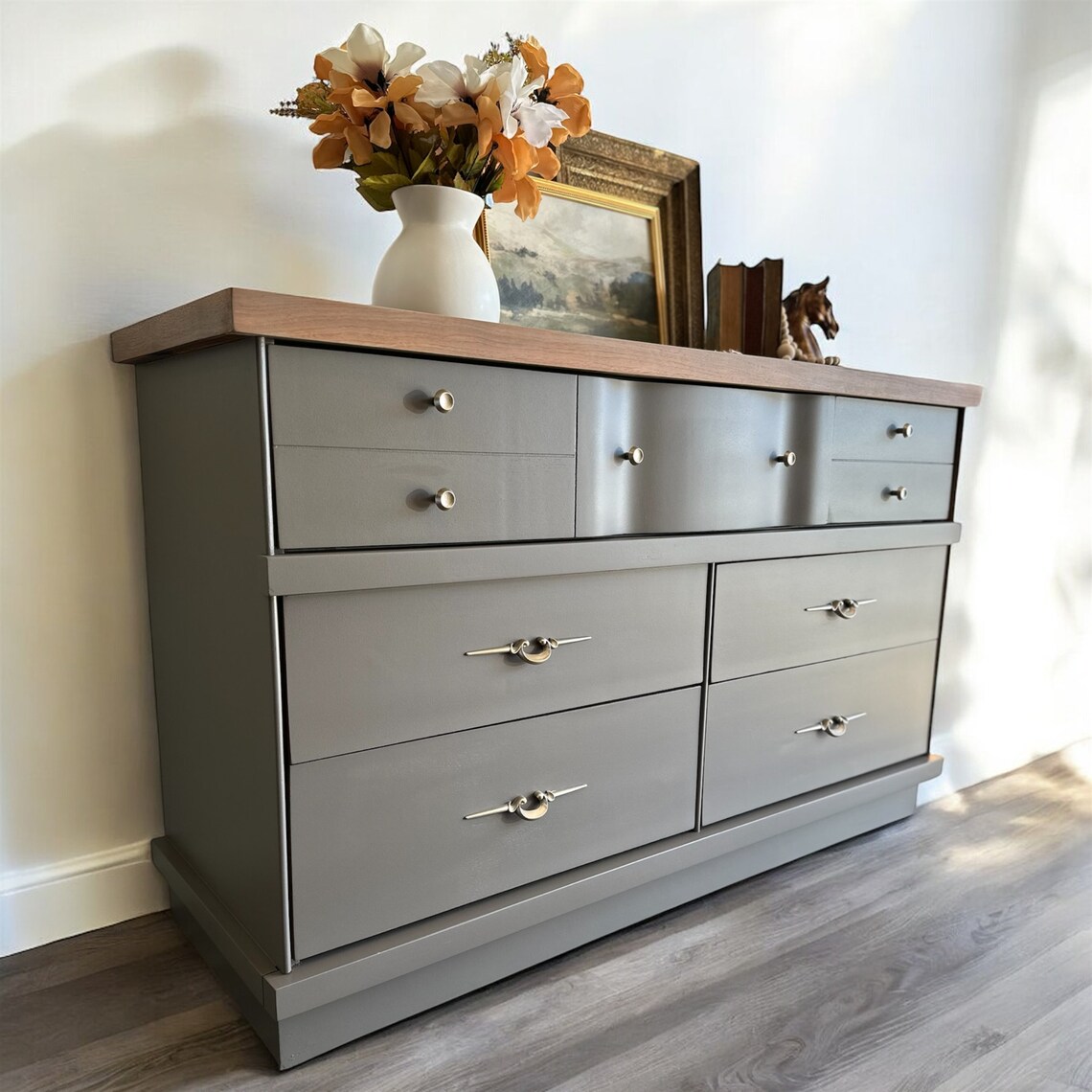 Sold-vintage Mid Century Modern Haddon Hall Dresser, Brown and Wood ...