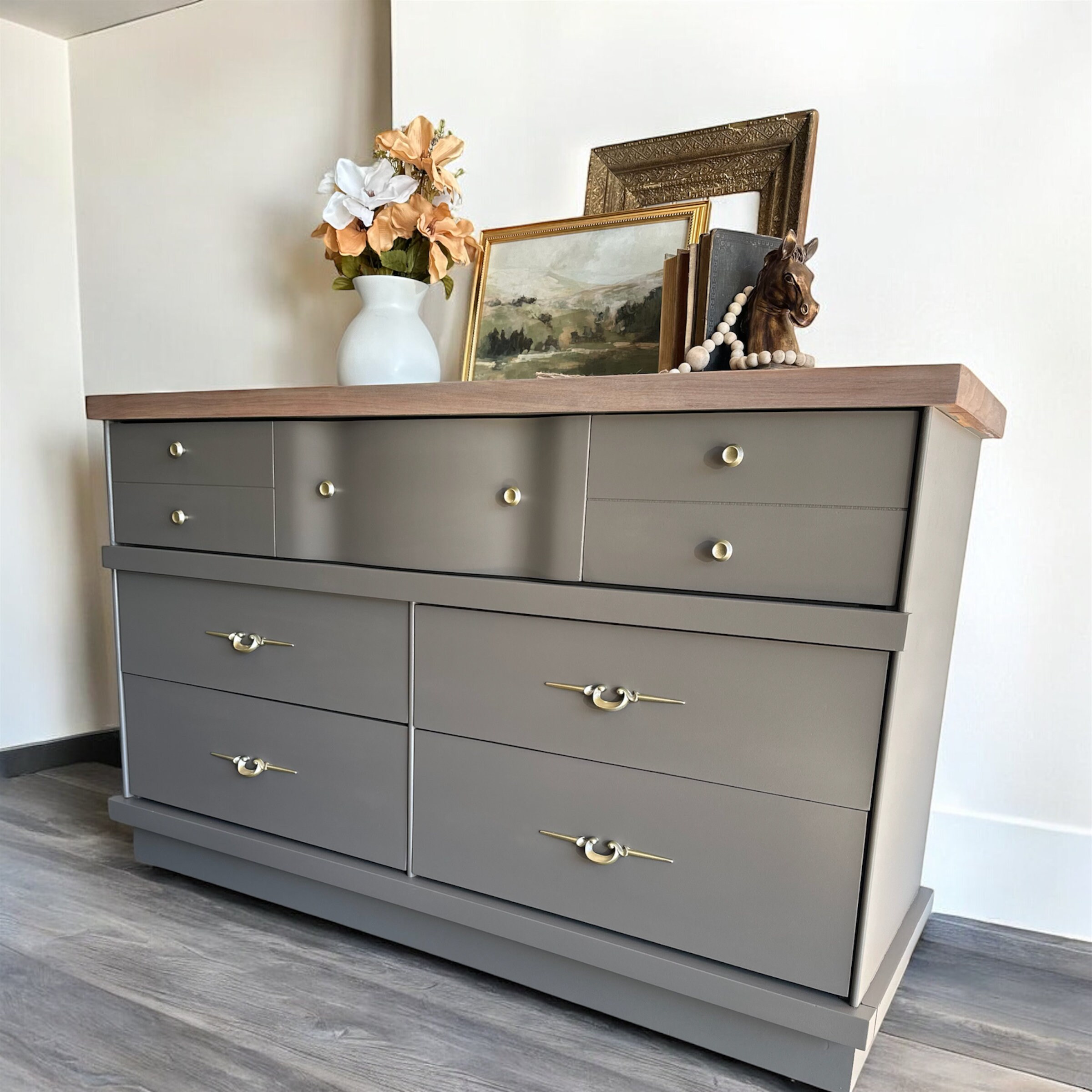 Sold-vintage Mid Century Modern Haddon Hall Dresser, Brown and Wood ...