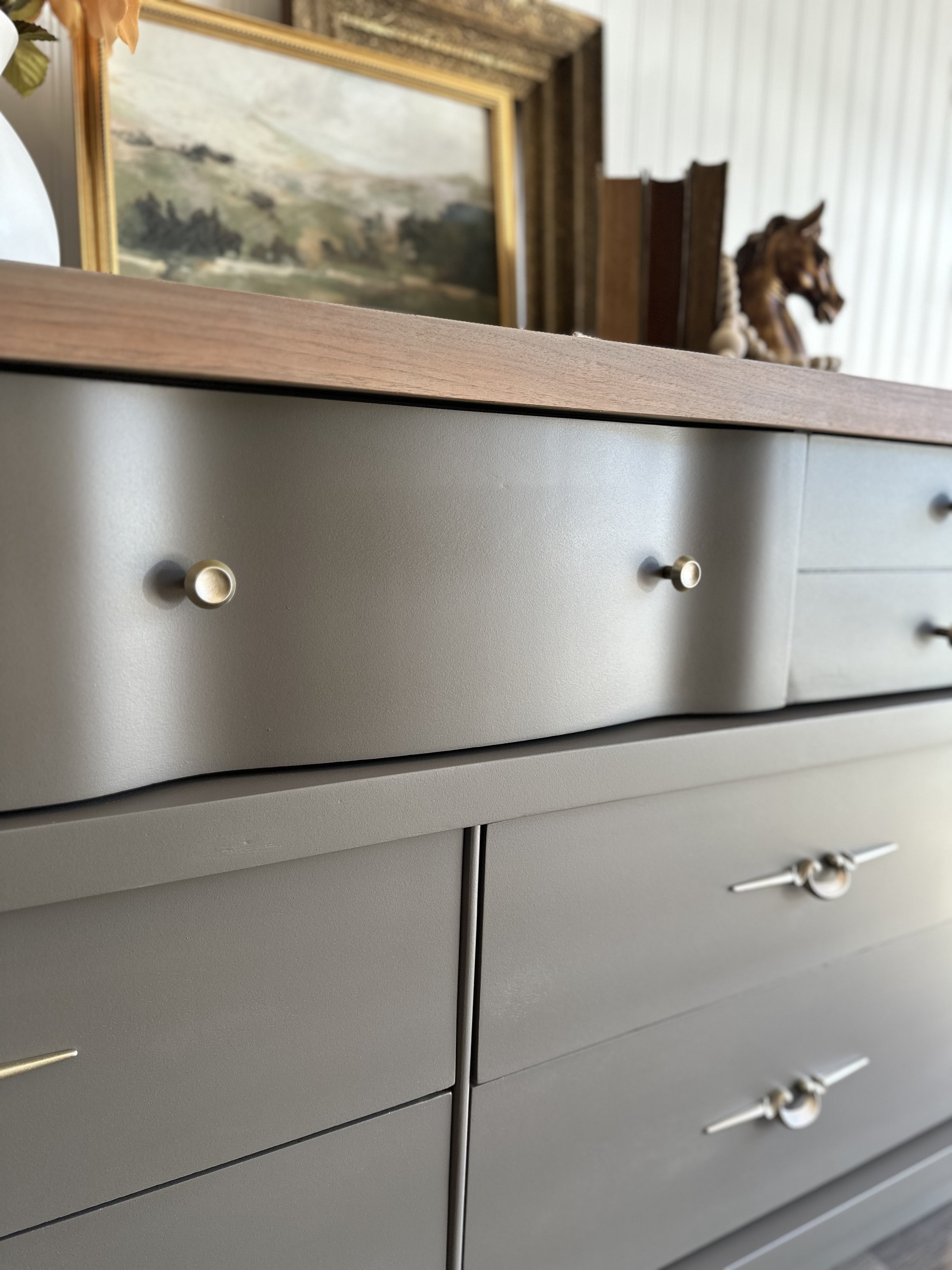 Sold-vintage Mid Century Modern Haddon Hall Dresser, Brown and Wood ...