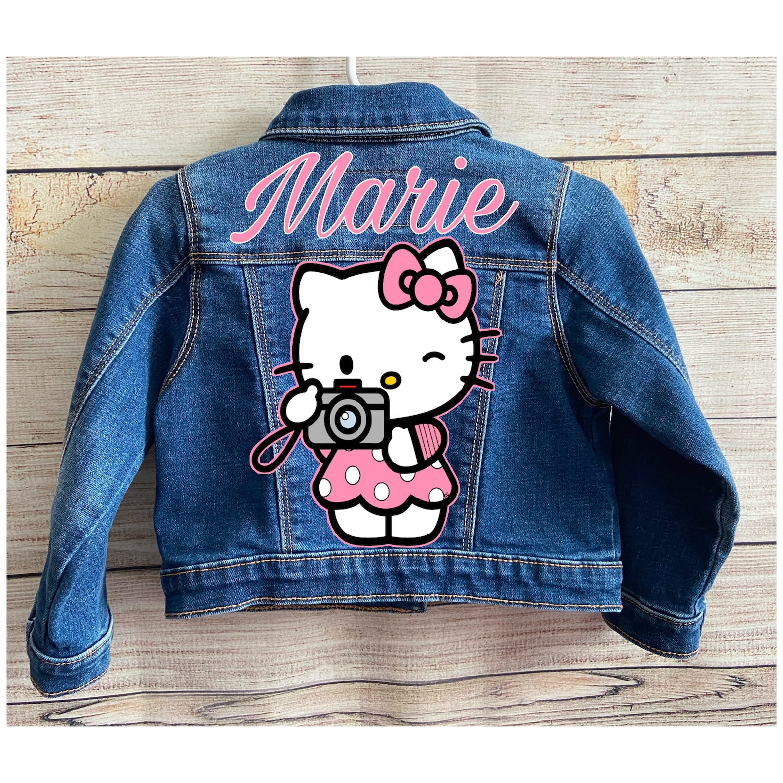 Hello Kitty Jacket, Jean Jacket With Name, Many Sizes Available - Etsy