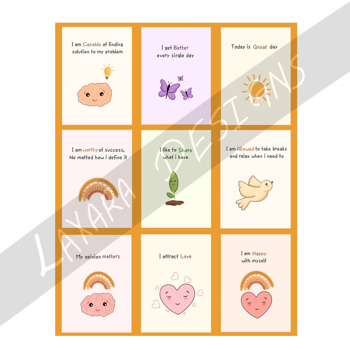 Printable Affirmation Cards for Kids Daily Affirmations Printable ...