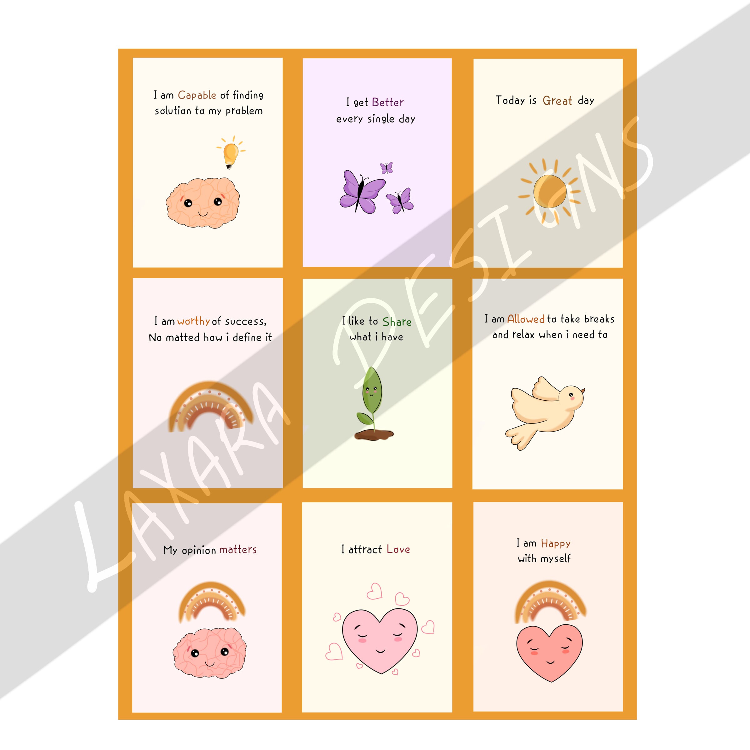 Printable Affirmation Cards for Kids Daily Affirmations Printable ...