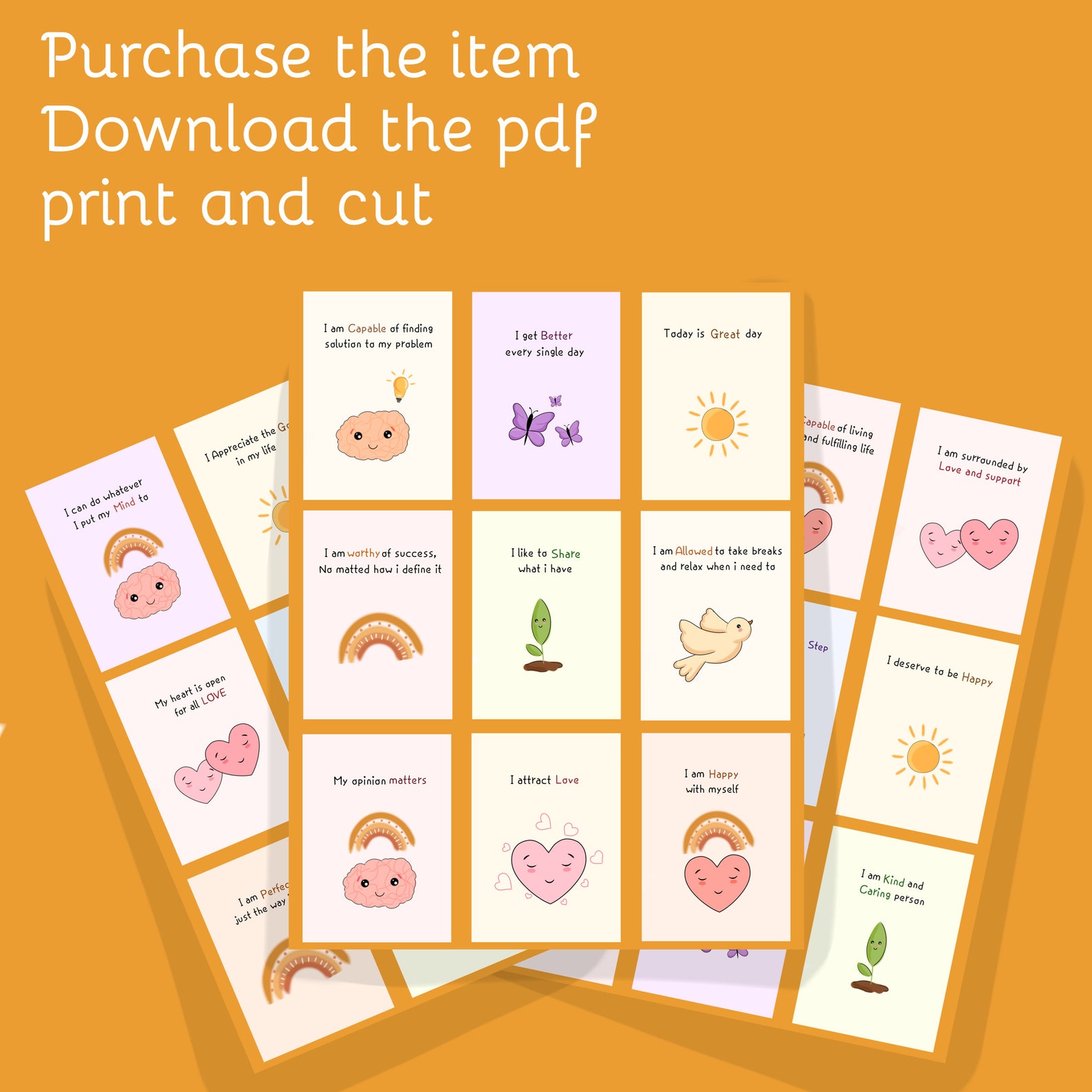 Printable Affirmation Cards for Kids Daily Affirmations Printable ...