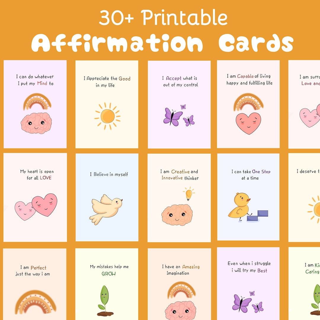 Printable Affirmation Cards for Kids Daily Affirmations Printable ...