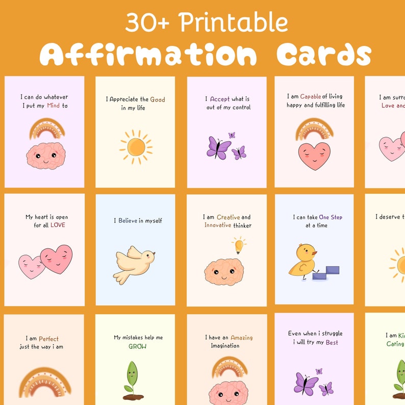 Printable Affirmation Cards for Kids Daily Affirmations Printable ...