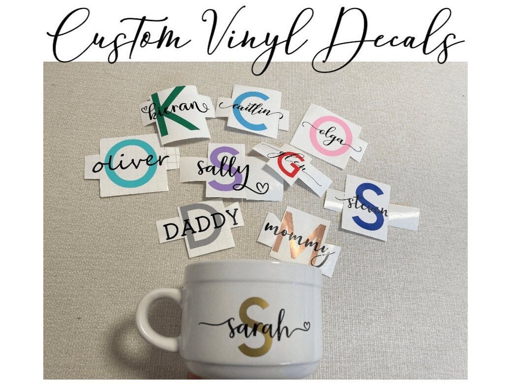 Personalized Vinyl Decals Custom Decals Permanent Adhesive | Etsy