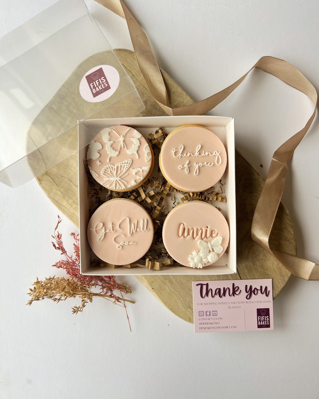 Thinking of You Cookies: Personalized Get Well Gift, Letterbox Biscuits ...