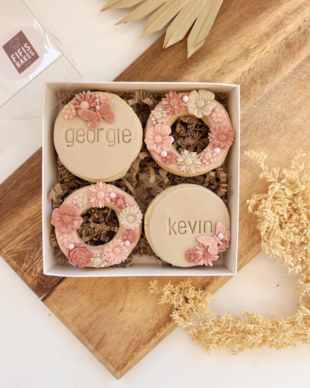Personalized Flower Cookies: Custom Name Gift - Etsy UK