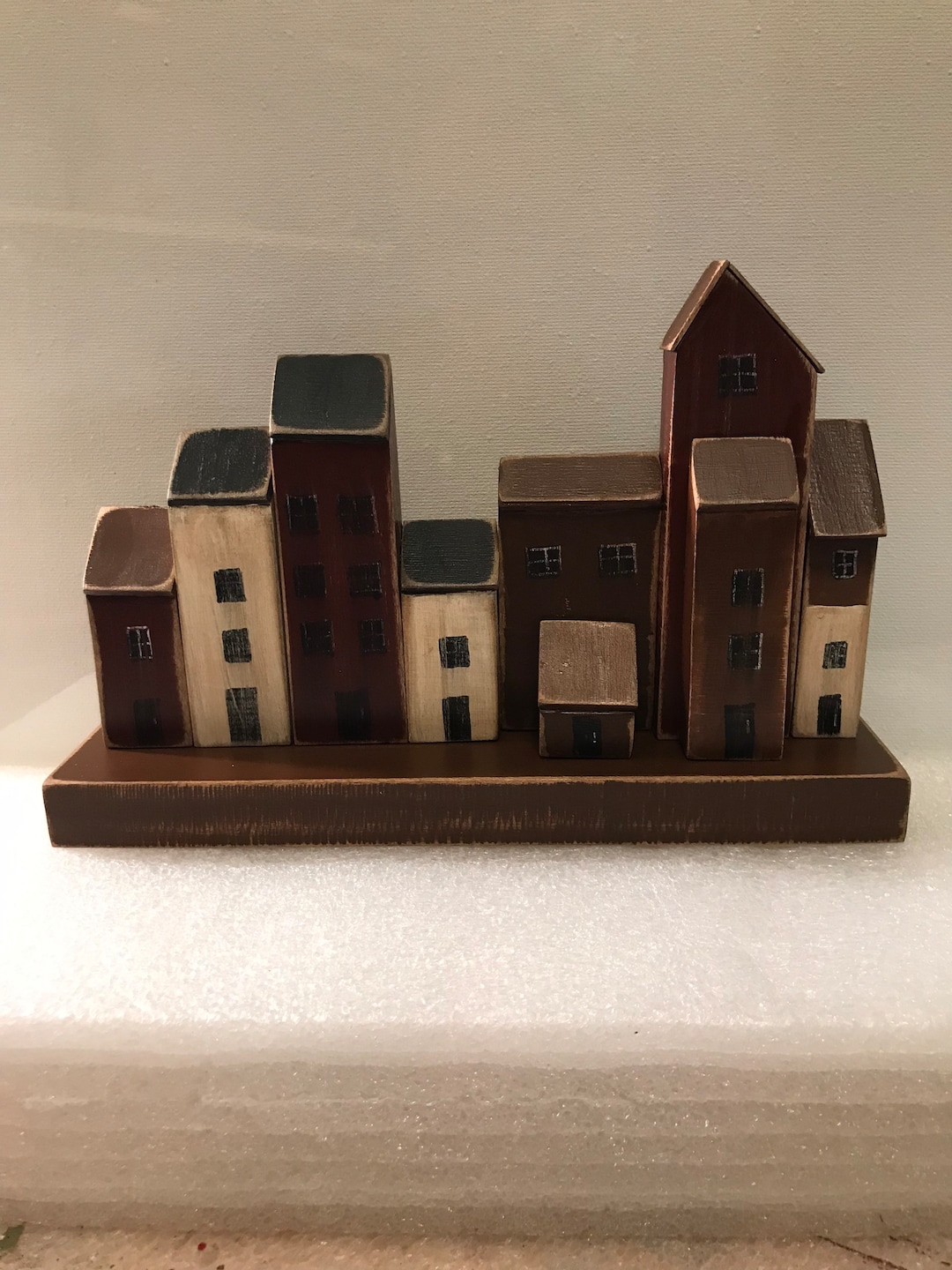 Primitive Rustic Miniature Village Set of 7 Houses - Etsy