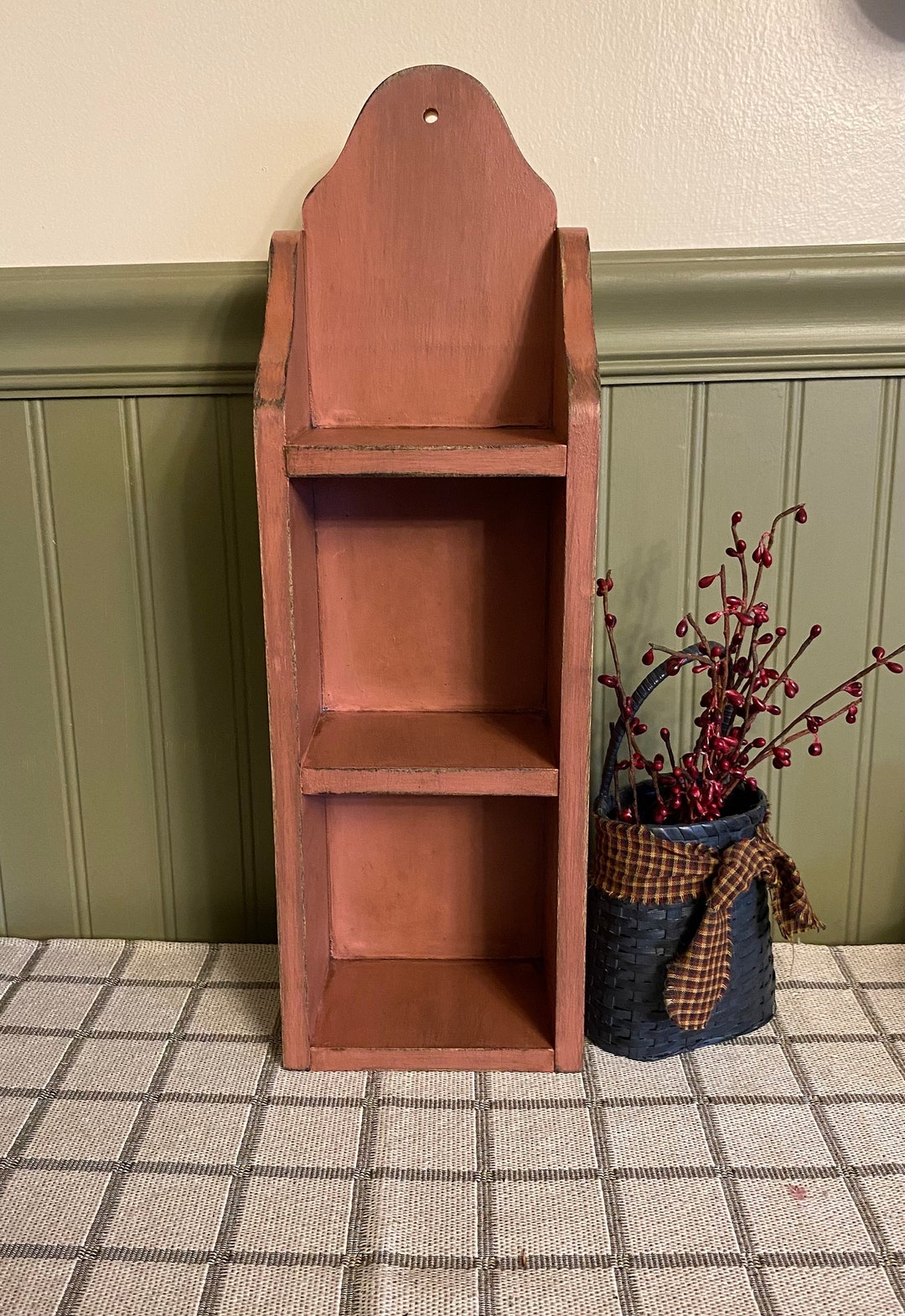 Primitive Wall Cabinet With Three Shelves - Etsy
