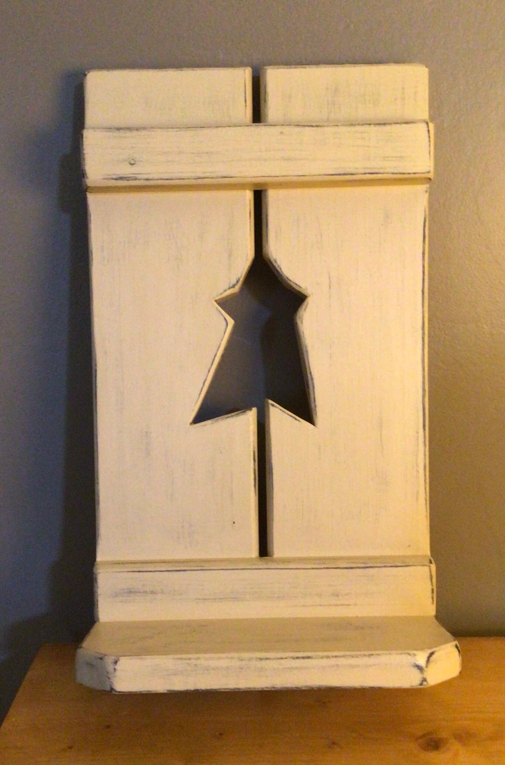 Rustic Primitive Wall Shelf With Cutout Star - Etsy