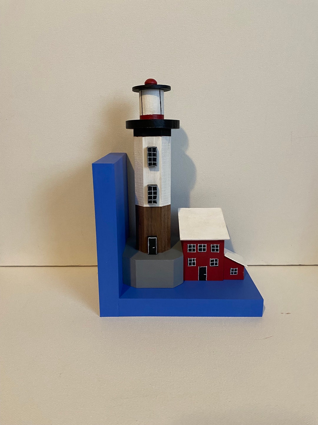 Wooden Lighthouse Bookend Right Side - Etsy